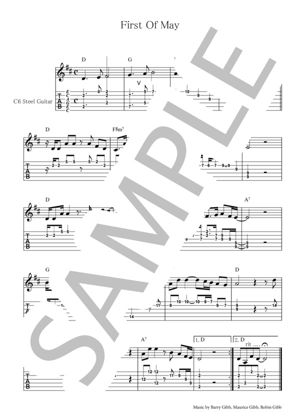 【楽譜】First Of May 若葉のころ 大橋英比個 / THE BEE GEES (その他 / 初〜中級) - Piascore 楽譜ストア