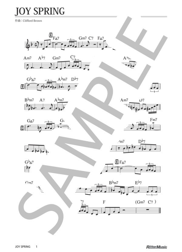 【楽譜】Joy Spring／ジャズ・スタンダード・バイブル／Clifford Benjamin Brown （メロディ，その他 ...